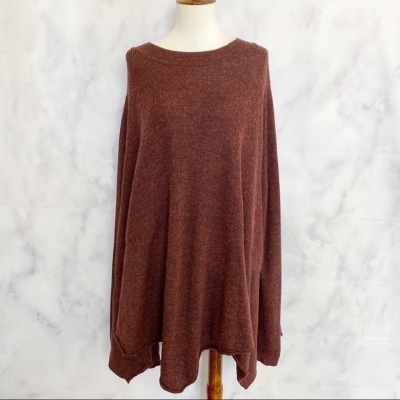 Anthropologie | Sweaters | Moth Burgundy Wool Blend Swing Sweater ...